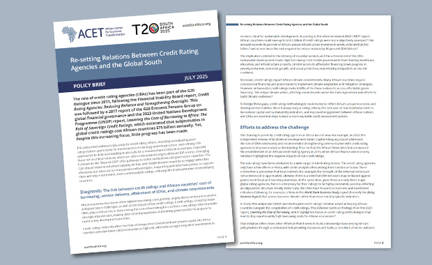 Re-setting Relations Between Credit Rating Agencies and the Global ...